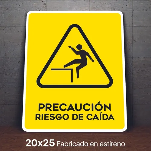 Señalamiento Riesgo De Caida Precaucion Letrero 20x25