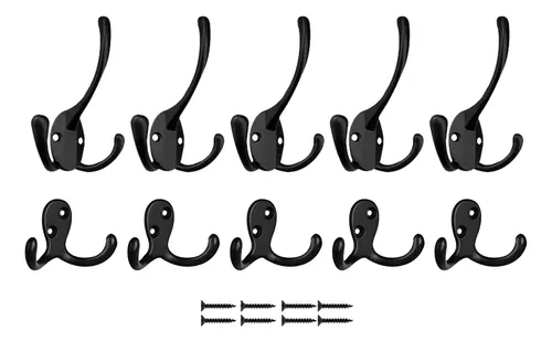 10 Piezas Ganchos Perchero Acero Inox Doble Colgador Pared | Meses sin ...