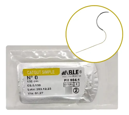 Cat Gut Simple 0 Sin Aguja Con Hebra De 150cm | MercadoLibre