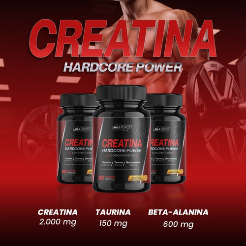 2x Creatina Monohidratada Beta Alanina Taurina Porção 4500mg Mercadolivre