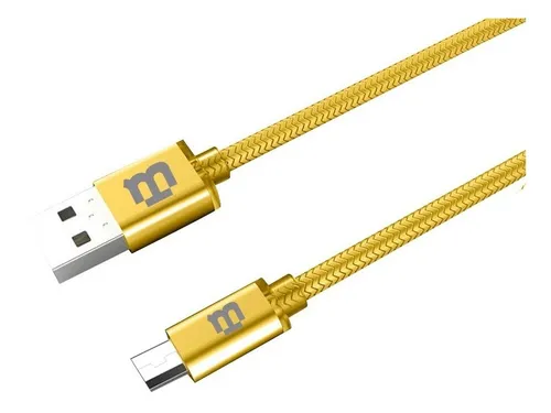 Cable De Datos Micro Usb V8 Tejido Certificado 2 Metros Color Dorado ... Cable De Datos Micro Usb V8 Tejido Certificado 2 Metros Color Dorado ...