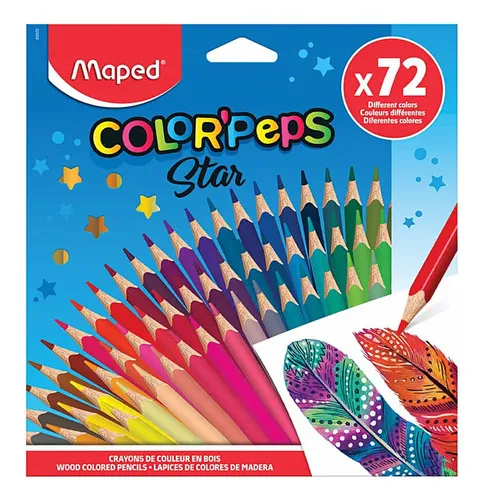 72 Colores D Madera Maped Star Utiles Escolares Originales | Meses sin ...