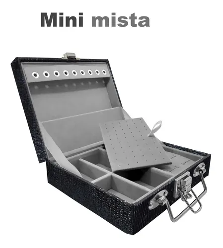 Estojo Maleta Porta Jóias Mini Mista Jacaré | Parcelamento sem juros Estojo Maleta Porta Jóias Mini Mista Jacaré | Parcelamento sem juros