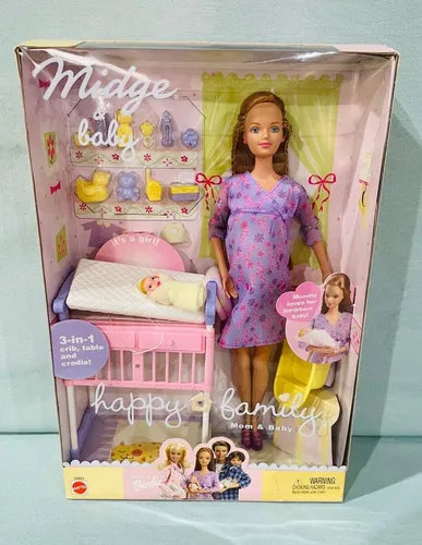 Barbie Mattel Happy Family Midge Embarazada Y Bebé 2002 Nrfb | Envío gratis