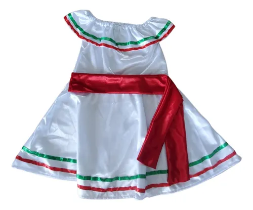 Disfraz Vestido Patrio Niña Tricolor Traje Mexicano Fiestas Patrias