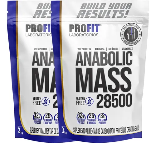 2x Hipercalórico 3kg Kit Anabolic Mass Refil - Combo Profit Sabor Leite ... 2x Hipercalórico 3kg Kit Anabolic Mass Refil - Combo Profit Sabor Leite ...