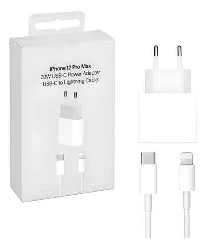 Cargador Original Iphone 12 Pro Max: 20w Entrada Lightning Blanco ...