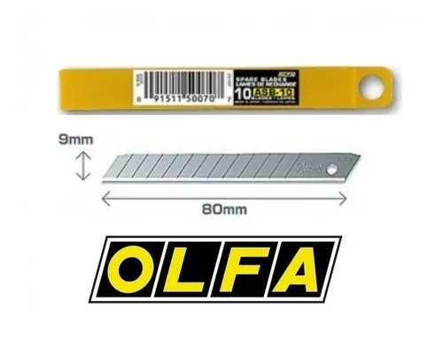 Repuesto Navaja Asb-10 Olfa Para Cutter - 1 Paq. 10pz