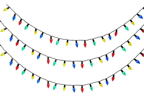 Serie De Luces 100 Foquitos Tipo Vela Multicolor 5mts Luces Piñamulvar2 ...