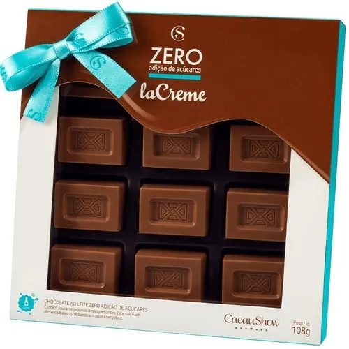 Caixa Bombons Chocolate Lacreme Zero Açúcar Cacau Show 108g Mercadolivre