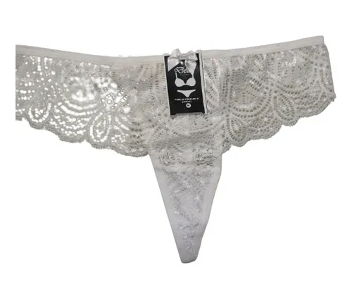 1 Tanga Calcinha Frase Safada Biju Strass Renda Fio Dental