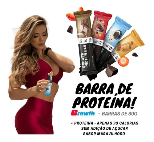 Barra De Proteína Barrinha Whey Growth Caixa 12 Unidades | Parcelamento ... Barra De Proteína Barrinha Whey Growth Caixa 12 Unidades | Parcelamento ...