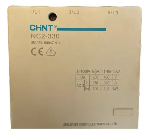 Contator Nc2-330 330a 220v 3p, Tripolar - Chint | Frete grátis