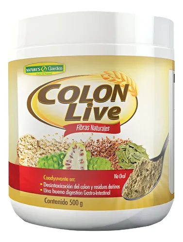 Colon Live Fibra Digestiva 500g Nature's Garden Polvo Sin Sabor ...