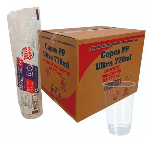 Copo 770ml Descartável Transparent Pp Caixa 500 Chopp Drink ... Copo 770ml Descartável Transparent Pp Caixa 500 Chopp Drink ...