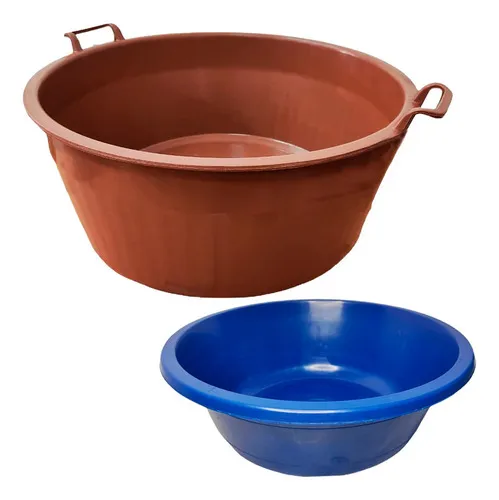 Kit Bacia Plástica Multiuso 80l Marrom + Bacia Pequena 4 Lts Cor Azul ... Kit Bacia Plástica Multiuso 80l Marrom + Bacia Pequena 4 Lts Cor Azul ...