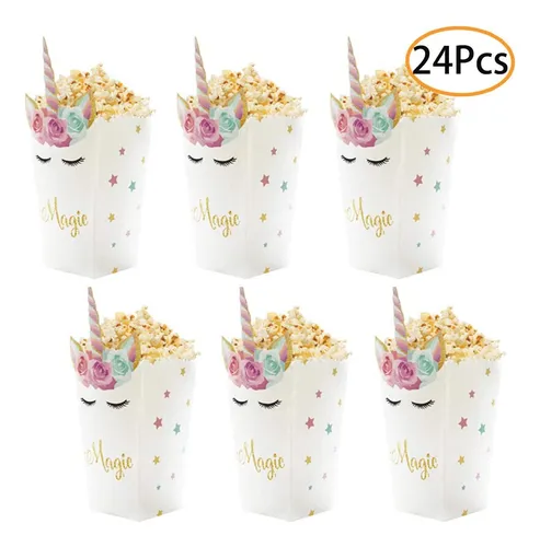 Popcorn Boxes Mohlx Unicorn Birthday Party 24pcs | MercadoLibre