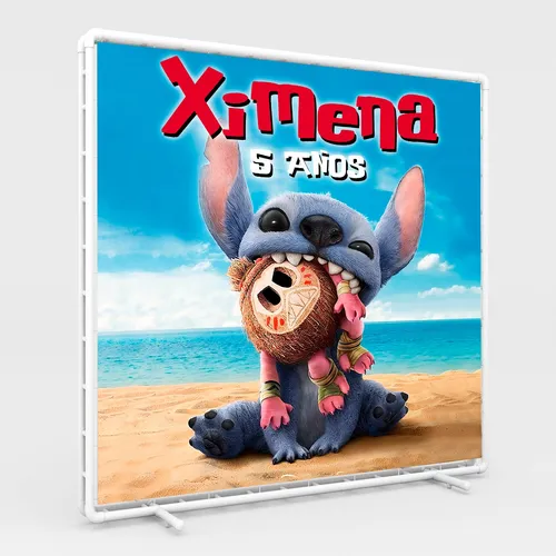 Lona Lilo Y Stitch Personalizada Fiesta Cumpleaños Modelo 3 2 X 2 ...