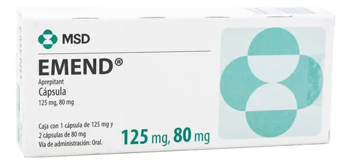Emend Cápsulas 125 Mg/80 Mg, 1 Cápsula 125 Mg + 2 Cápsulas 80 Mg ...