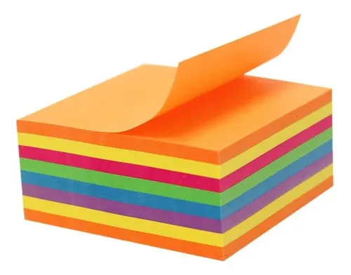 Notas Adhesivas Neon Tipo Post It 500 Hojas 7 6x7 6cm Block Cuotas