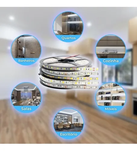 Tira Led 5050 De 5 Metros De Color Blanco Frío Con Silicona Ip65