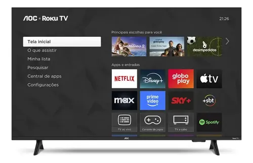 Smart Tv 43 Aoc Led Roku Full Hd Wi-fi 60hz Hdmi Usb 43s5155/78g ...
