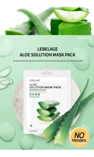 Mascarilla Coreana Hidratante De Áloe Vera Relajante 100pz Meses Sin