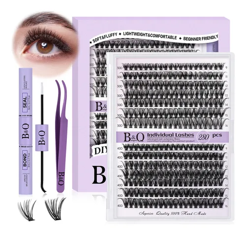 Extensiones De Pestañas Individuales Kit Diy Bandq Génesis Color Negro 9