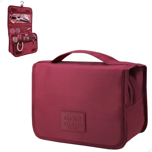 Necessaire Masculina Feminina Grande Viagem Cabide Divisória Cor Vinho ... Necessaire Masculina Feminina Grande Viagem Cabide Divisória Cor Vinho ...