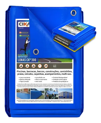 Capa De Piscina Azul Ck300 8x3,5 Metros + Kit Instalação | Frete grátis