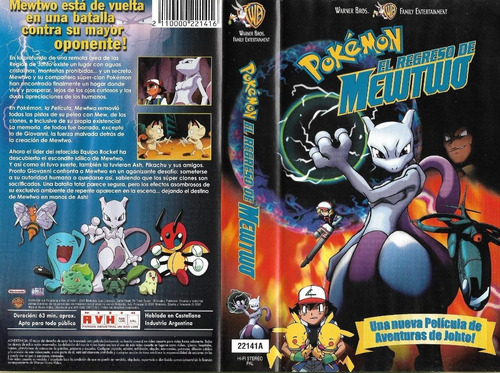 Pokemon Mewtwo Returns Movie Vhs Johto Adventure Clamshell 2001 Tested