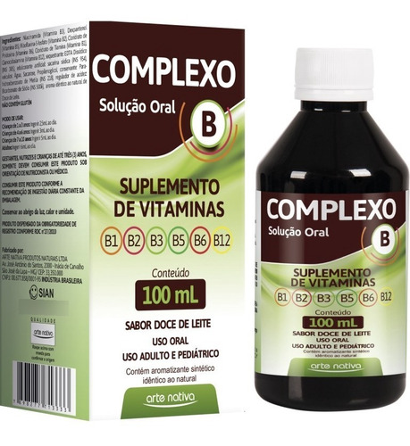 Kit 3x Multivitaminico Complexo B Gotas 100ml Arte Nativa