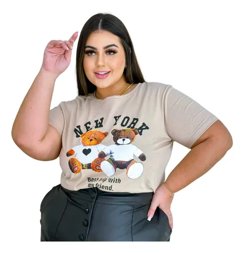 Blusa Plus Size Feminina Tshirt Algodão Varias Estampas Mercadolivre