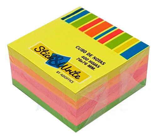 Notas Adhesivas Cubo De 400 Hojas Colores Mixtos Comaac Cuotas Sin
