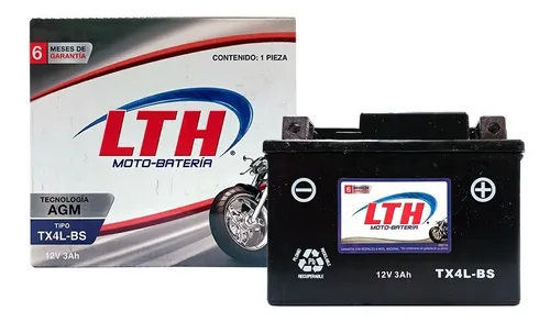 Bateria De Gel Lth Agm Moto Vento Zip R3 Motobateria Tx4l-bs | Envío gratis