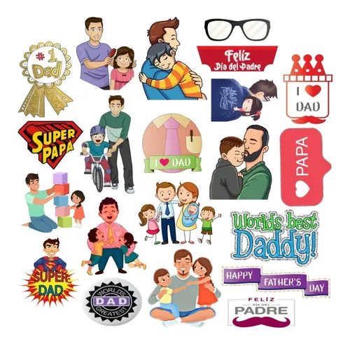 Stickers Día Del Padre Modelo 3 Pack De 20 Unidades En Venta En Santa Bárbara Biobío Por Sólo