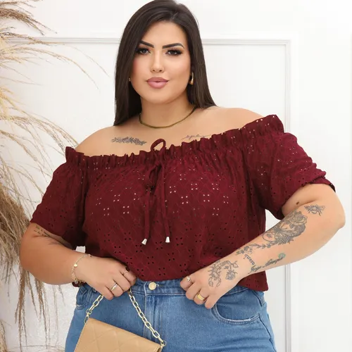 Blusinha Feminina Plus Size Ciganinha Malha Leise Fresquinha Mercadolivre