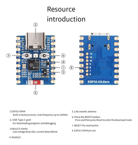 Placa De Desarrollo Esp32 C6 Zero M, Wifi 6, Módulo Esp32 Du en venta ... Placa De Desarrollo Esp32 C6 Zero M, Wifi 6, Módulo Esp32 Du en venta ...