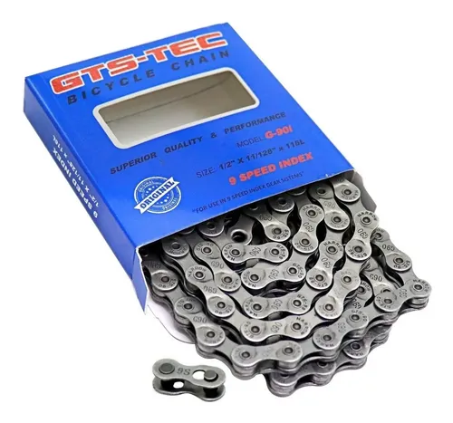 Cadena de bicicleta Gts, 9 V, 27 V, 29 E 26, 116 L, color plateado ...