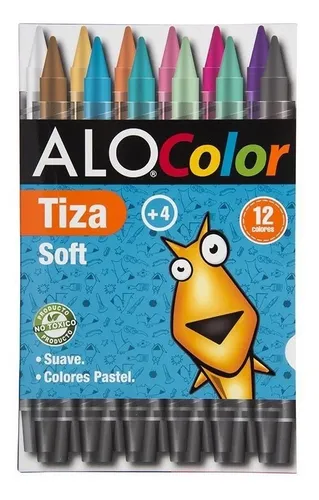 Tiza 12 Colores Pastel Soft Giratoria Artesano Libreria Cuotas Sin