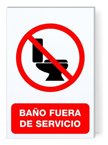 Señalamiento Letrero Baño Fuera De Servicio 30x20 Meses Sin Interés