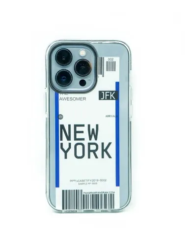 Funda Para iPhone 14 Pro Max Ticket New York + Vidrio Funda Para iPhone 14 Pro Max Ticket New York + Vidrio