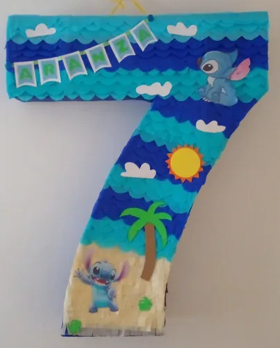 Piñata De Stitch, Número Con Tematica 80cm | Meses sin interés