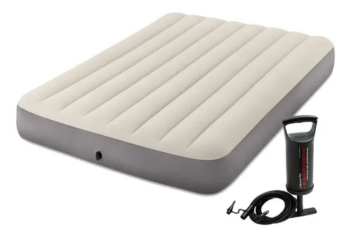 Colchon Inflable Intex 2 Plazas 137x191x25 Deluxe + Inflador Colchon Inflable Intex 2 Plazas 137x191x25 Deluxe + Inflador