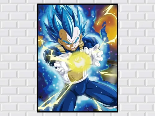 Quadro Dragon Ball Super Vegeta Ssj Blue Final Flash Mercadolivre