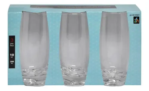Set De Vasos De Vidrio 10 Oz Alta Resistencia Bebidas Frias Mercadolibre