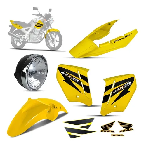 Kit Carenagem Farol Cbx 250 Twister 2006 2007 2008 Adesivo Frete Grátis