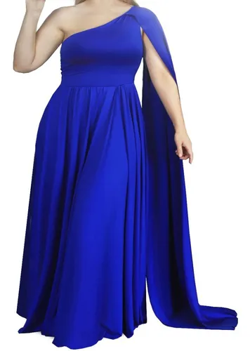 Vestido Plus Size Longo Ombro Só Manga Capa Longa Ps89 Frete Grátis