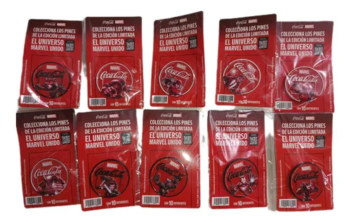 Pines Marvel Coca Cola Colección De 10 Pzas Completa Rojo | MercadoLibre