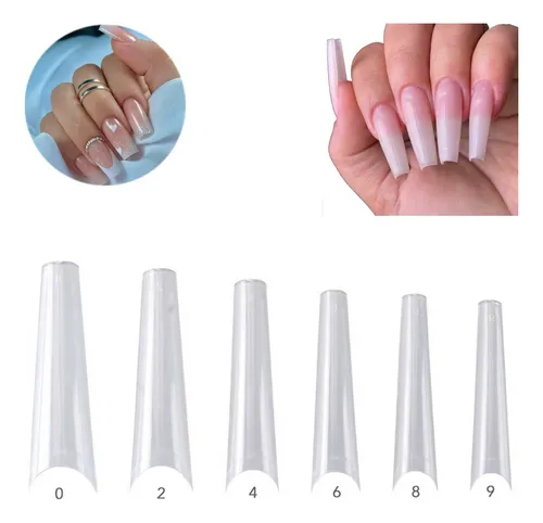 Uñas Postizas Curva C Giga Tips Tips Bailarina Extra Longa 100 Packs